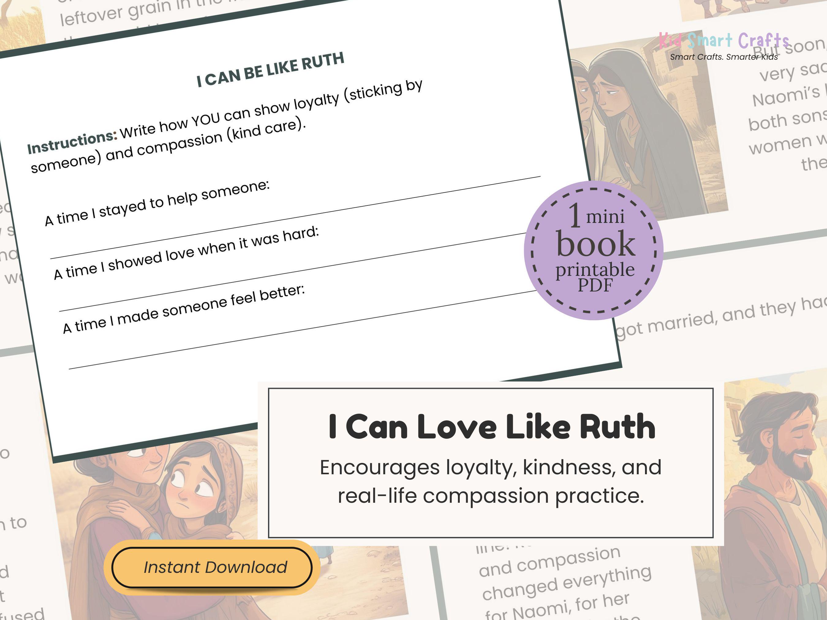 Ruth and Naomi Bible Story for Kids Bible Lesson Printable Christian ...