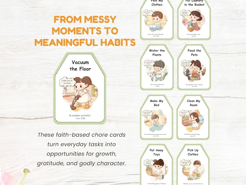 Printable Routine Cards for Christian Kids Daily Task Cards With Bible ...