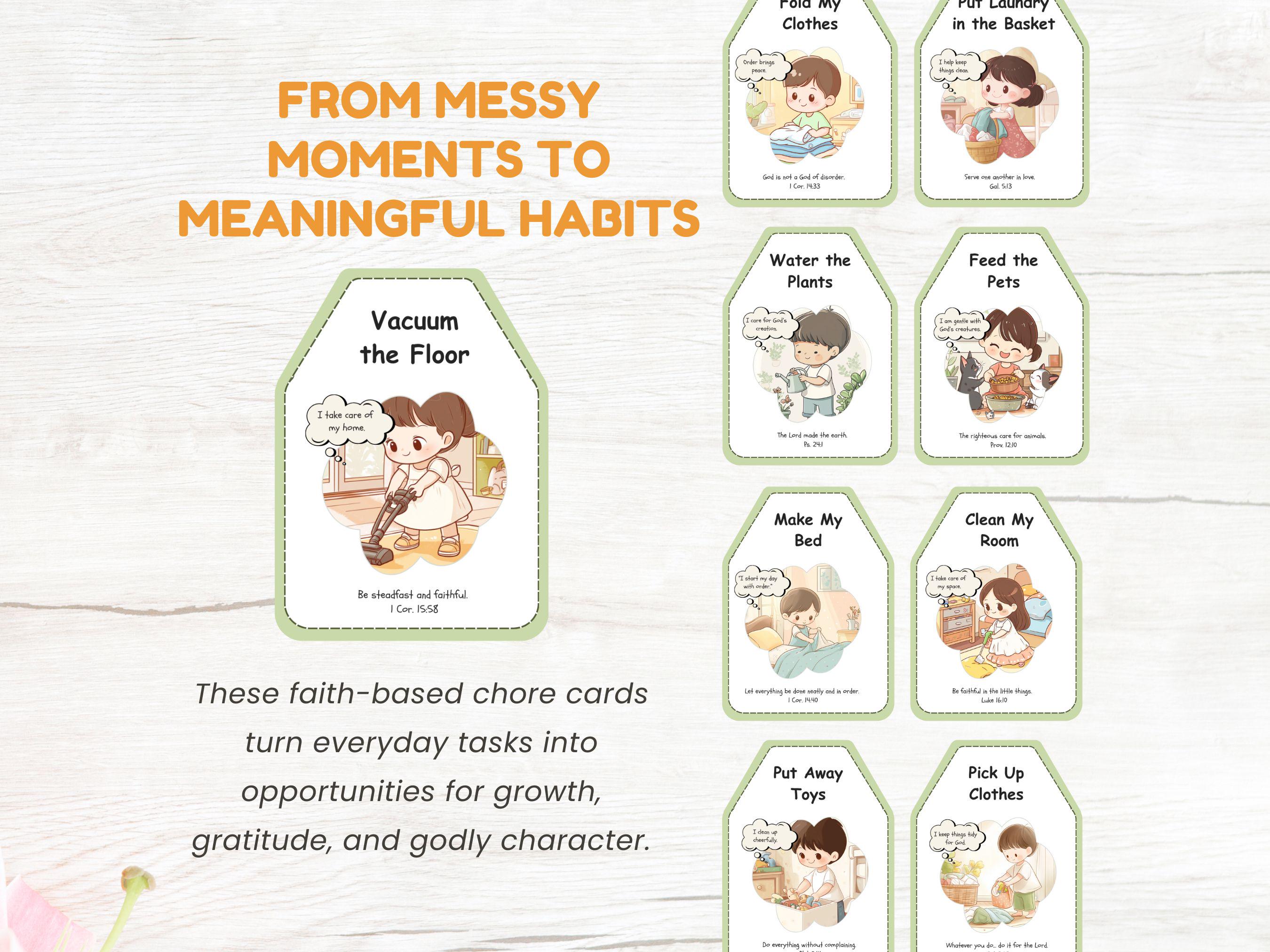 Printable Routine Cards for Christian Kids Daily Task Cards With Bible ...