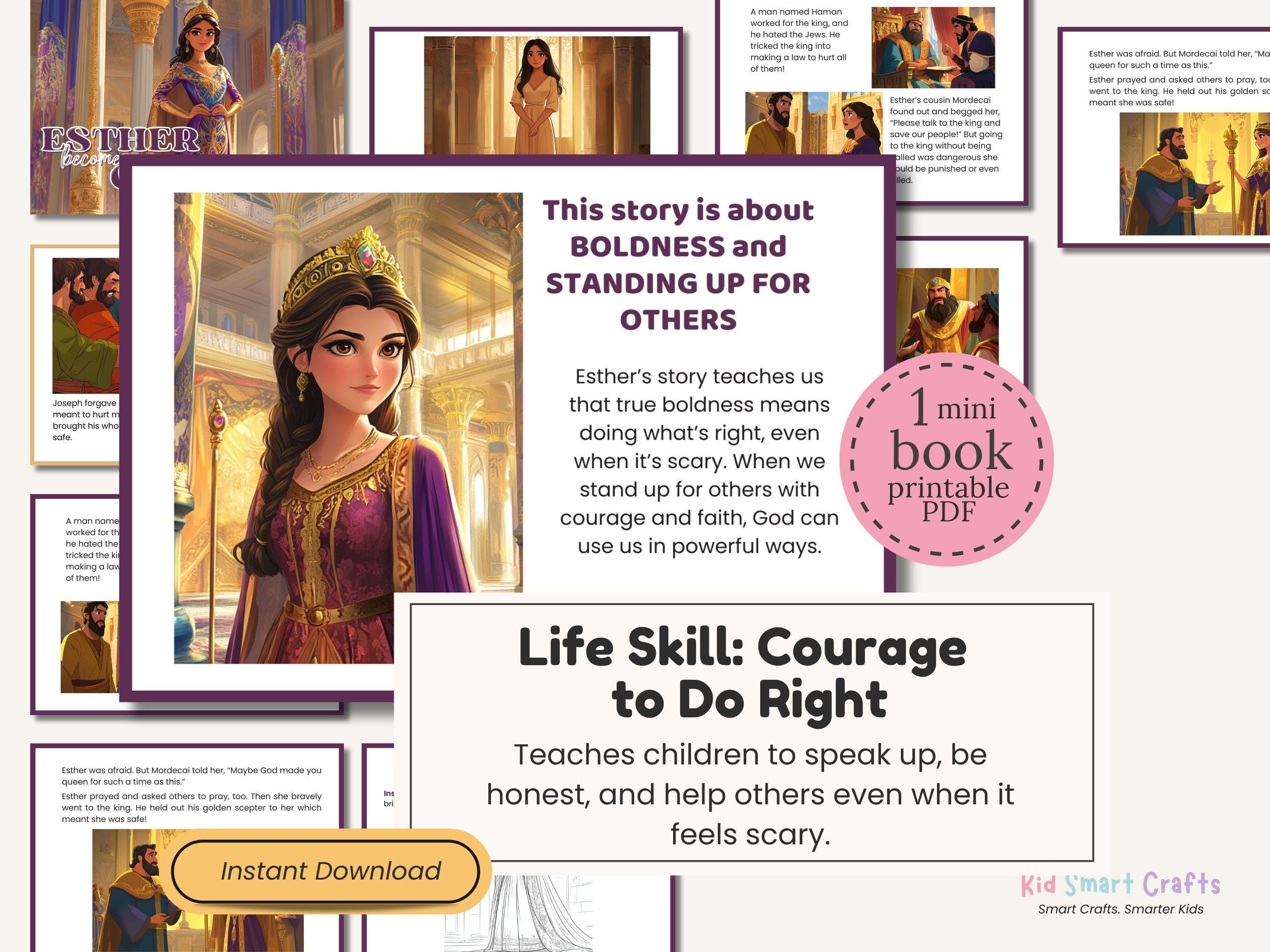 Esther Becomes Queen Bible Story for Kids Christian Printable Storybook ...