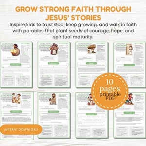 Jesus Parables Bible Study Guide for Christian Kids Jesus Stories ...