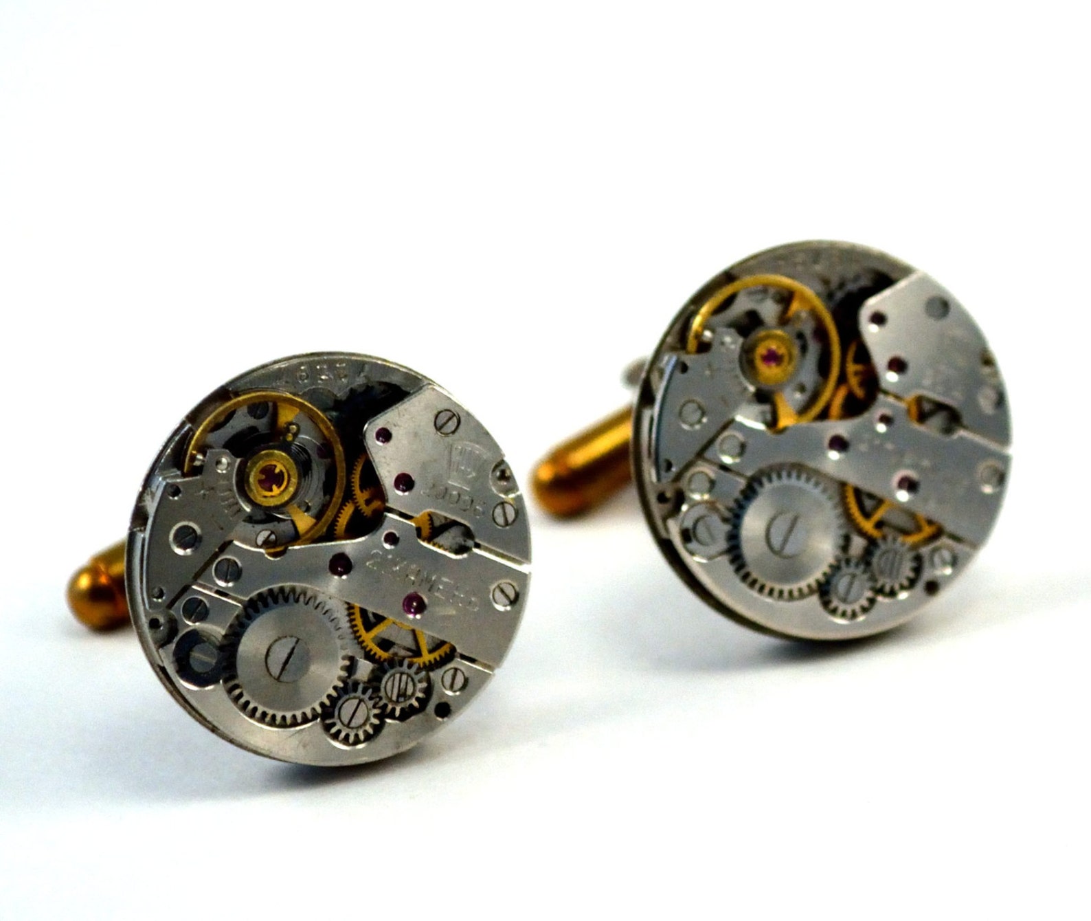 Watch Movement Cufflinks Steampunk Cufflinks Circular Watch - Etsy
