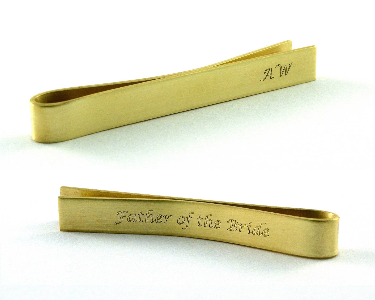 Monogrammed Gold Tie Pin Personalized Tie Clip Father of the - Etsy UK