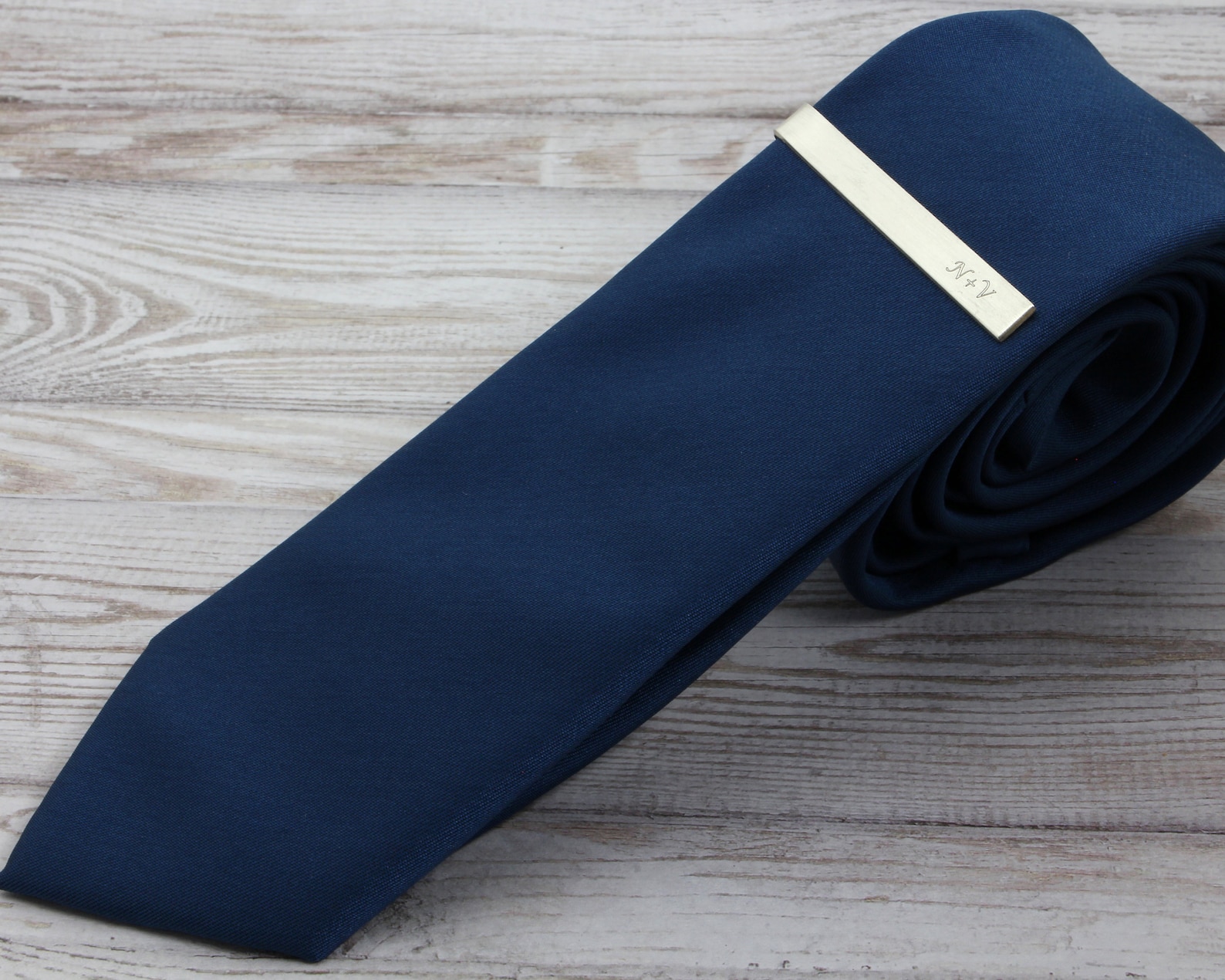 Monogram Tie Clip, Engraved Silver Tie Bar, Personalized Tie Pin ...