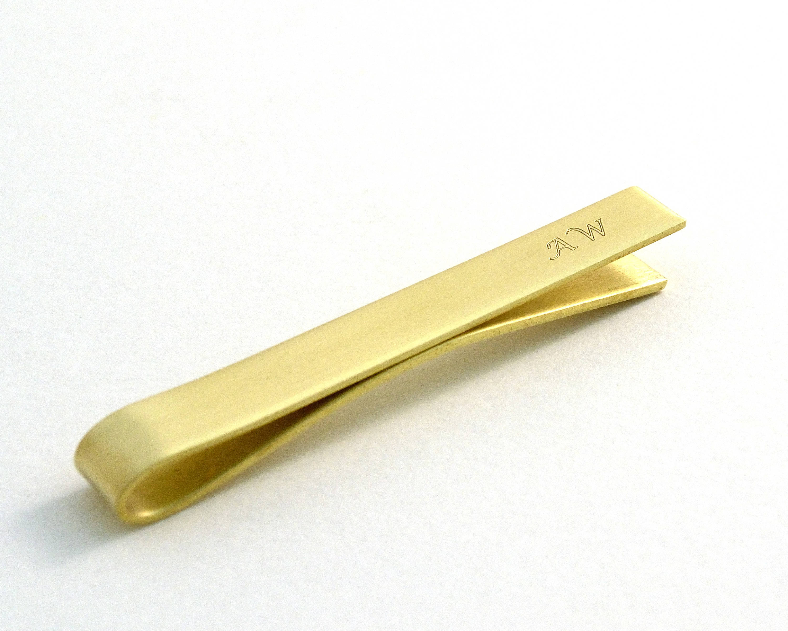 Monogrammed Gold Tie Pin, Personalized Tie Clip, Father of the Bride ...