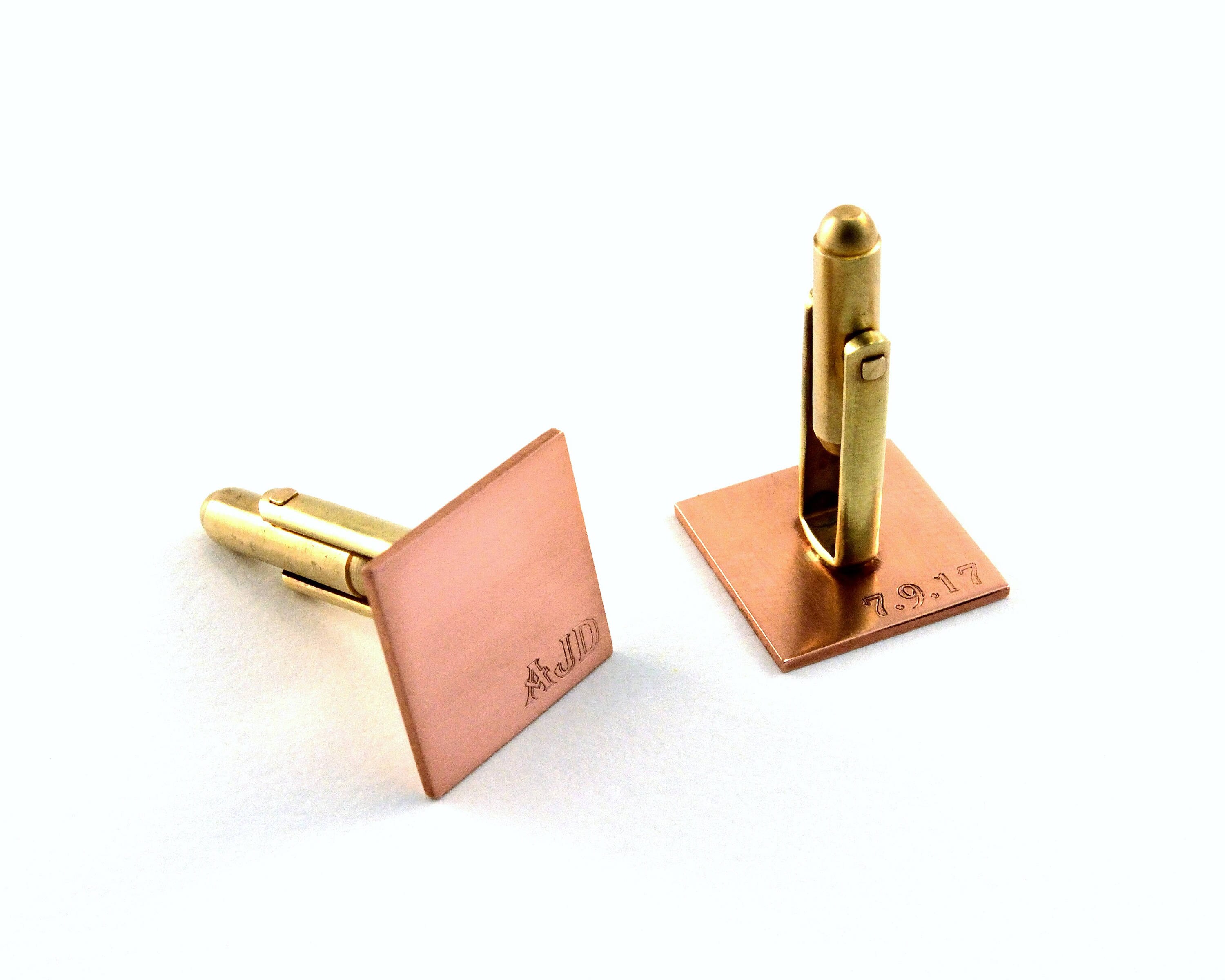 Personalised Copper Cuff Links Engraved Cufflinks - Etsy UK