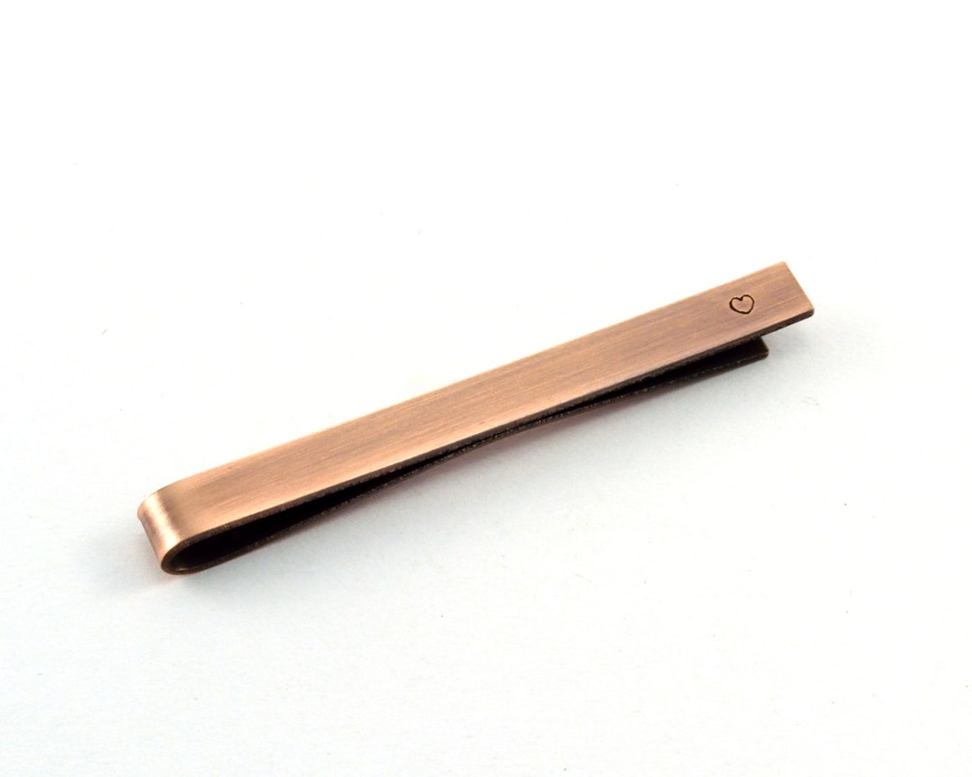 Heart Tie Clip, Secret Message Tie Bar, Men's Accessories Gift, Copper ...
