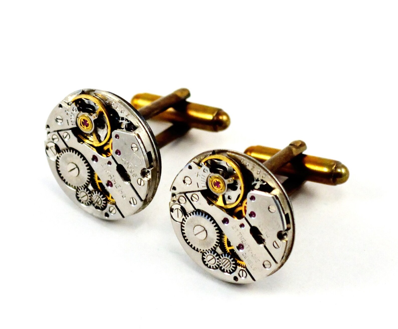 Watch Movement Cufflinks Steampunk Cufflinks Circular Watch - Etsy