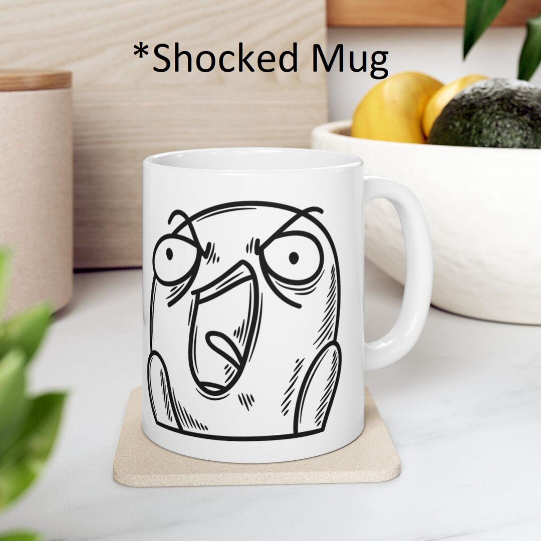 Emoji Mug, Shocked Expression Coffee Cup, Smirk Mug, Gift for Friends ...