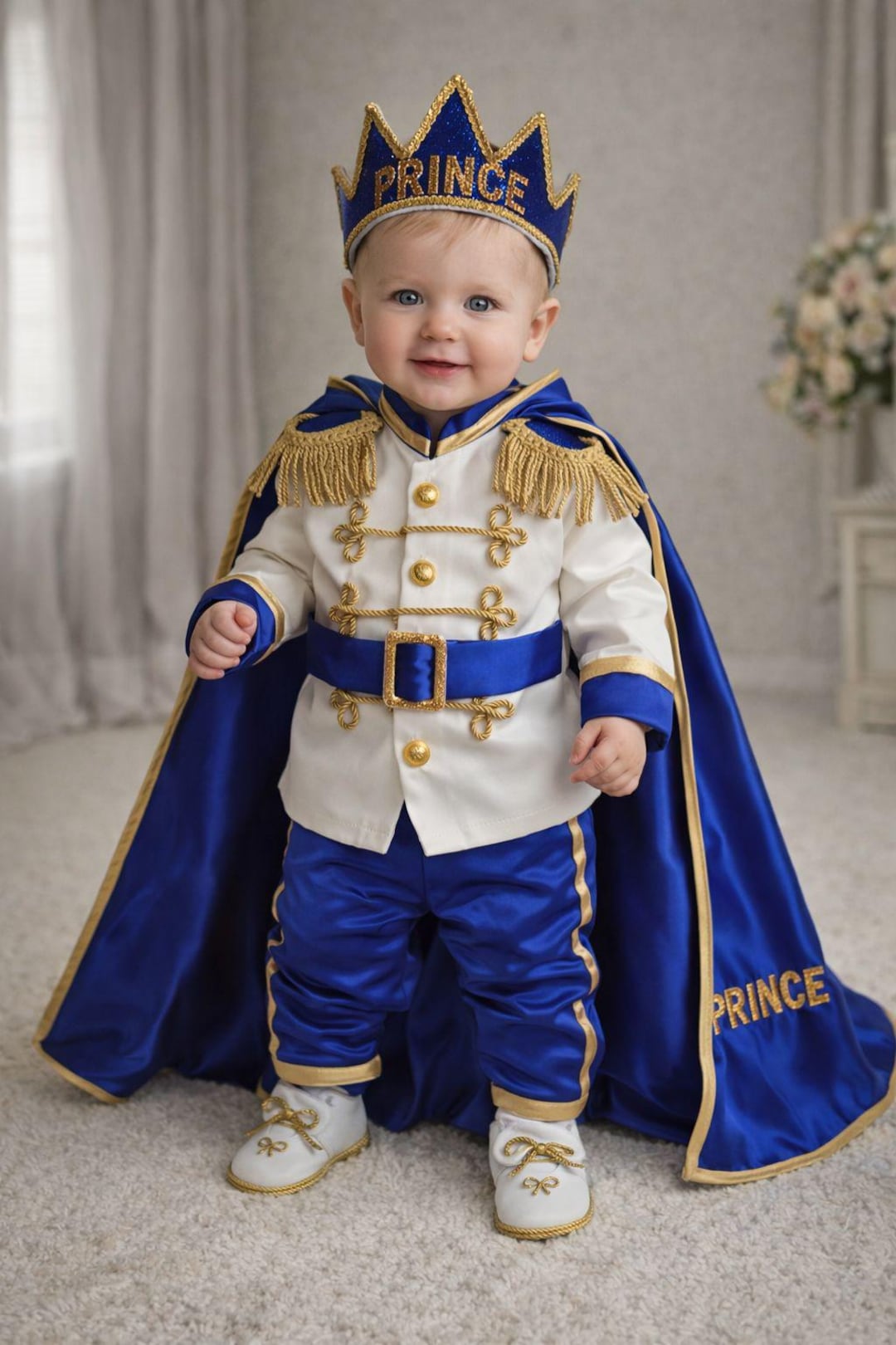 Handmade Organic Cotton Royal Prince Costume, Crown Cape Set - Etsy