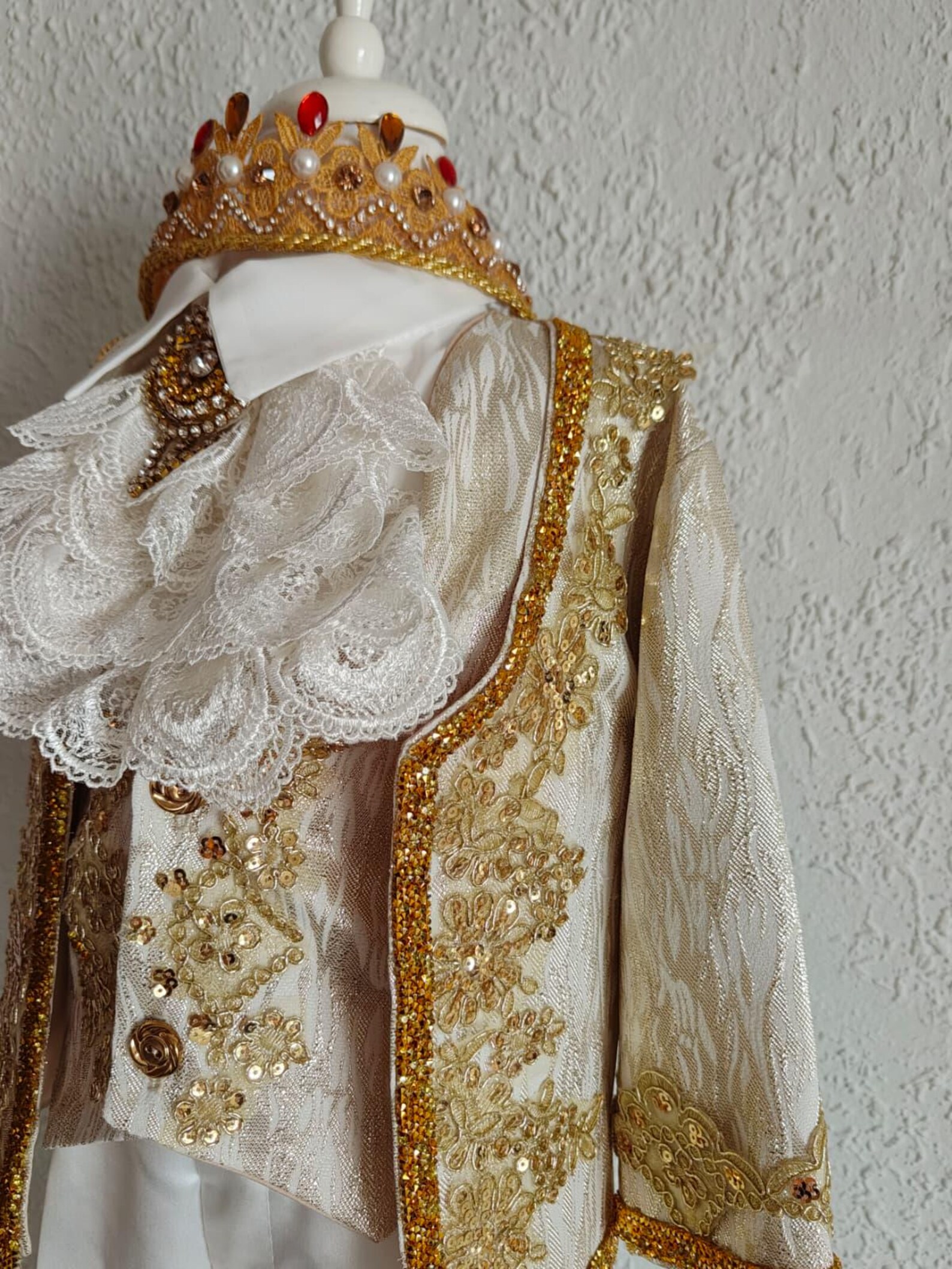 Gold Embroidered Baby Boy Outfit | Birthday Photoshoot Set | Twin ...