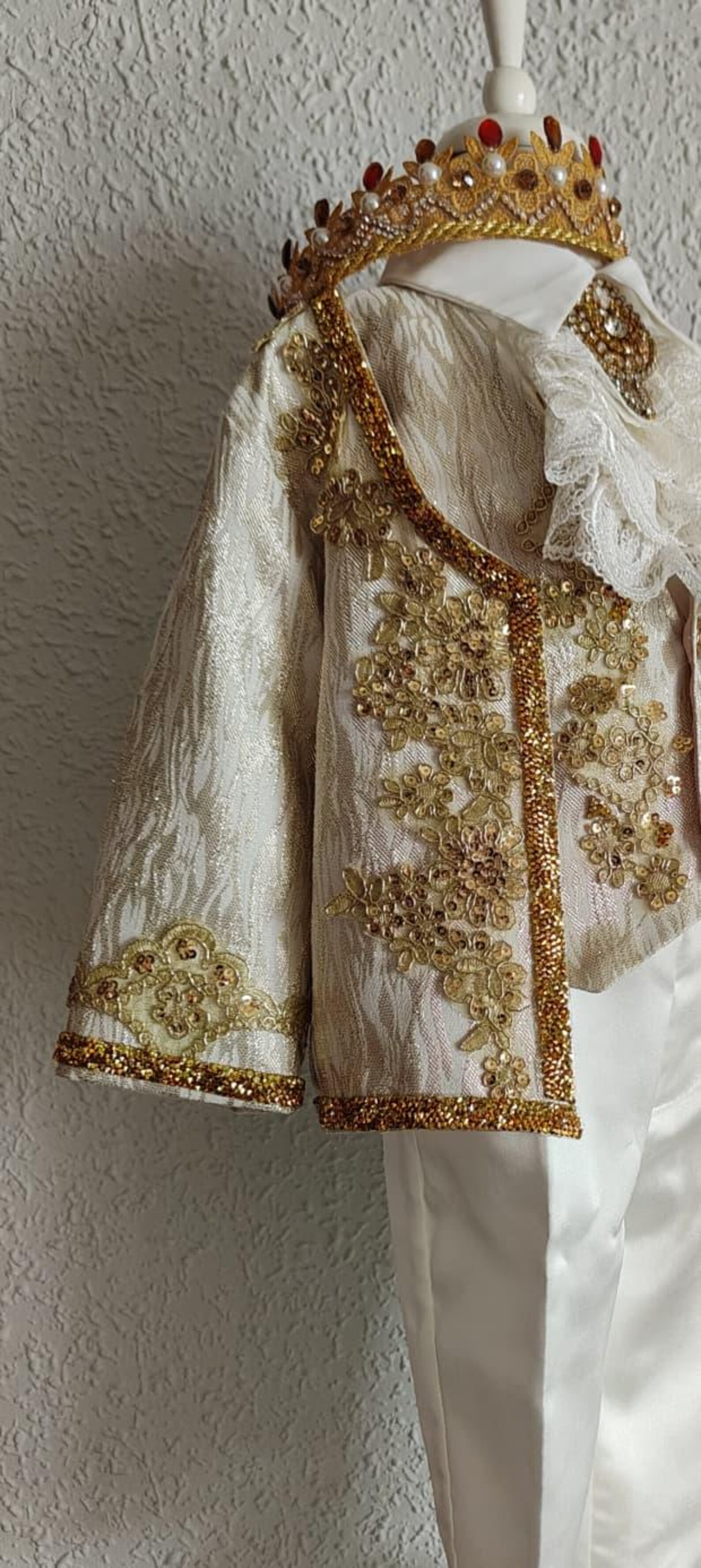 Gold Embroidered Baby Boy Outfit | Birthday Photoshoot Set | Twin ...