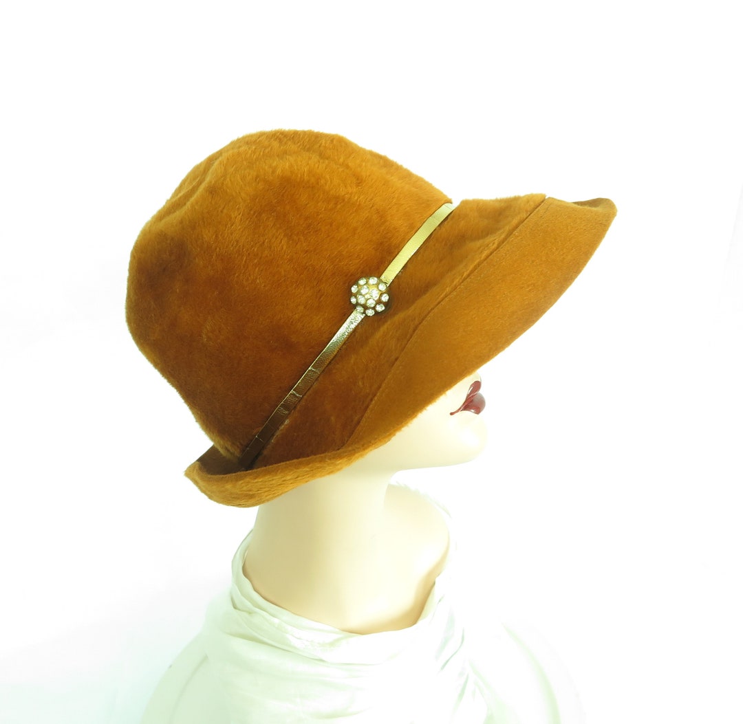 Vintage 60s Hat Fedora, Gold Faux Fur Womans 1960s Mod Groovy Hip, West ...
