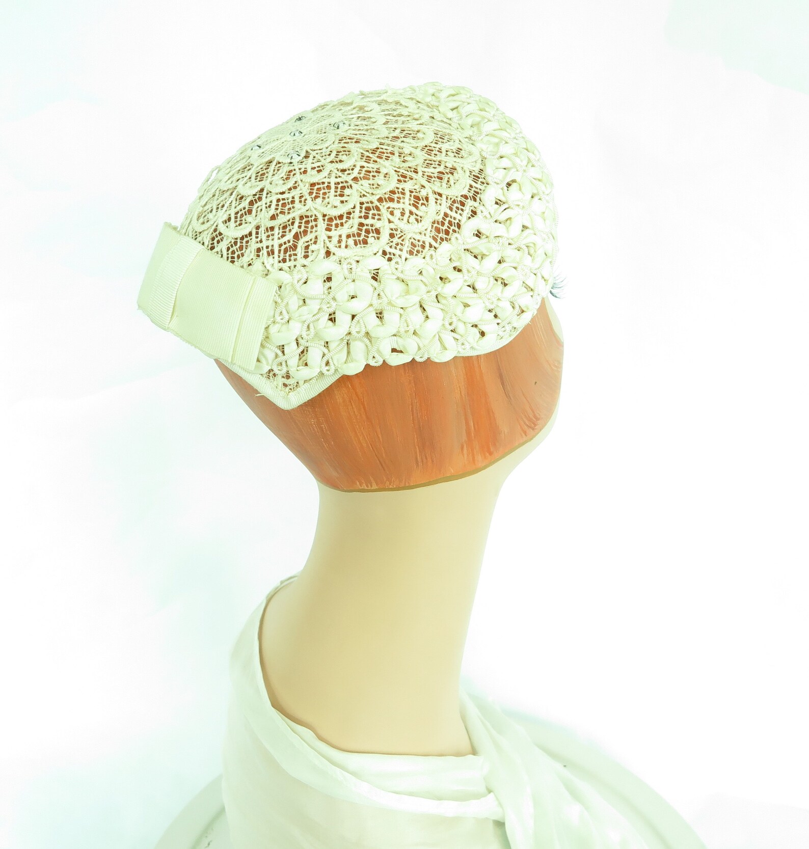 Vintage 50s Hat Ivory Lace Wedding Bridal Woman's Mid - Etsy