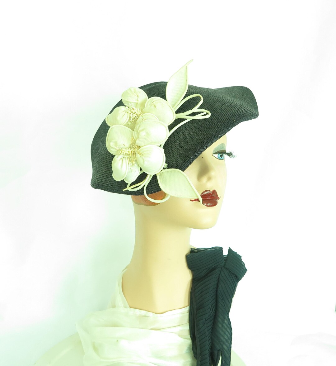 Vintage 40s Hat Blue Tilt With Gloves, Demure Percher. Woman's 1940s - Etsy