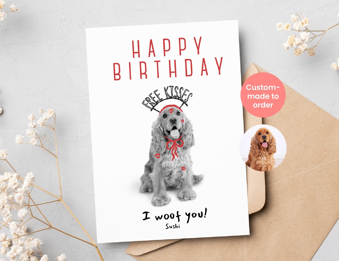 Custom Dog Birthday Card From Photo, Personalize Funny Pet Birthday ...