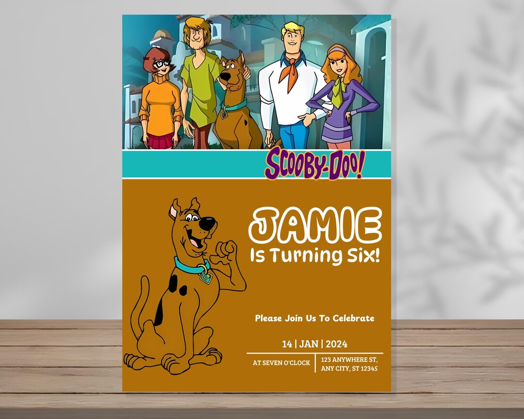 Birthday Invitation Scooby Doo Editable Template Digital Party ...