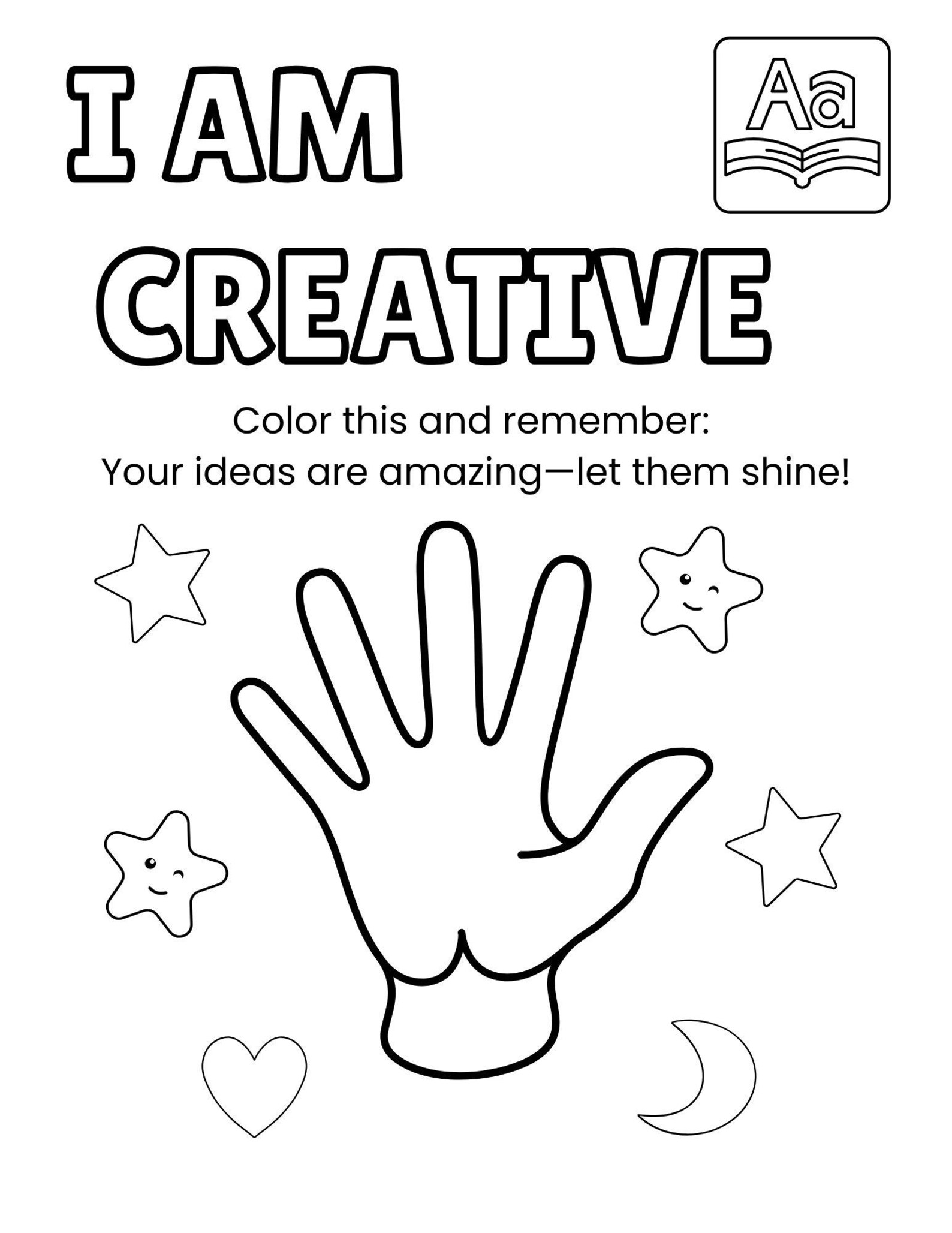 Black and White Affirmation Printables for Kids, 5 Positive Quotes ...