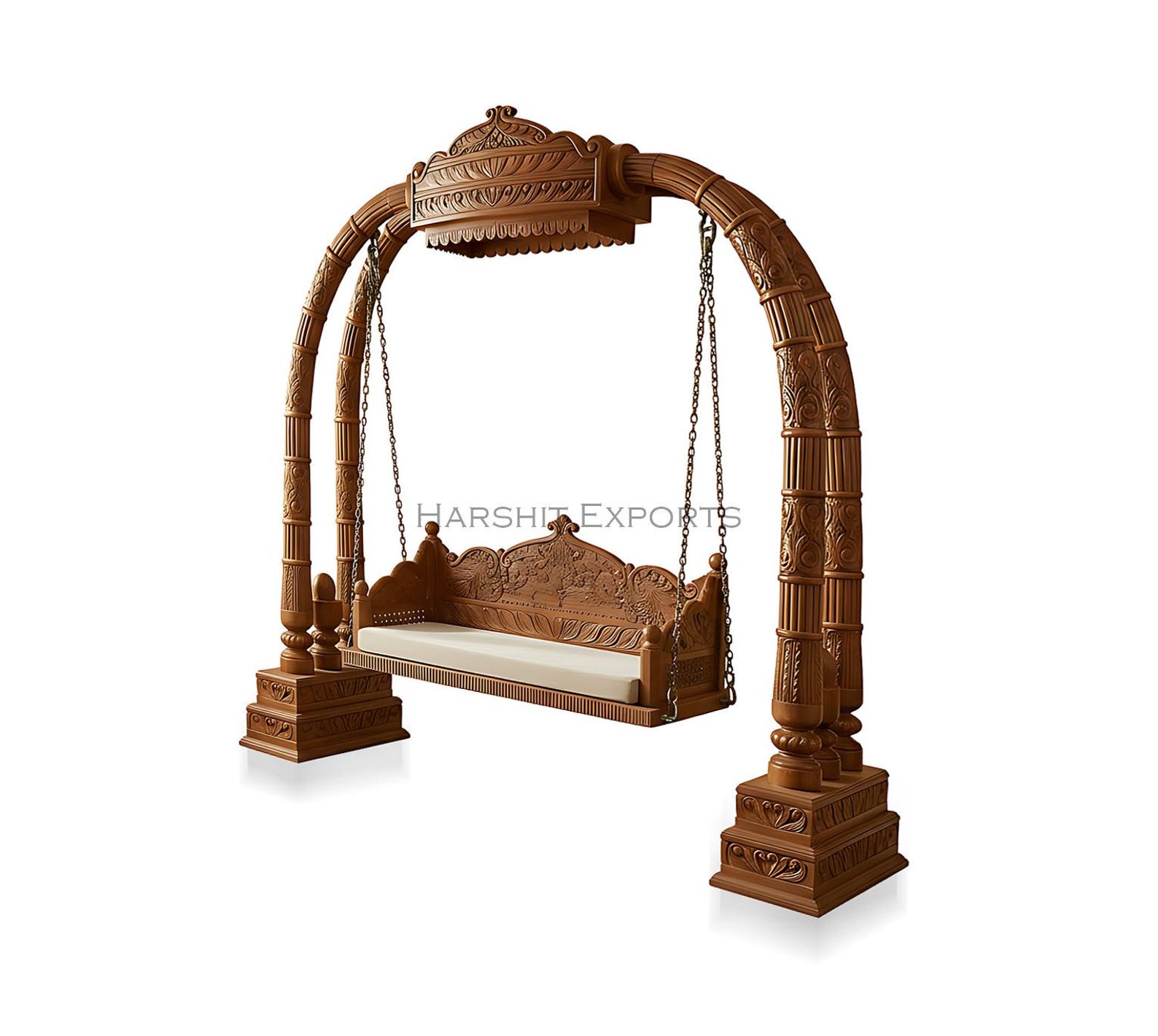 Hand-carved Teak Wood Swing: Palaki Indian Royal Design - Etsy