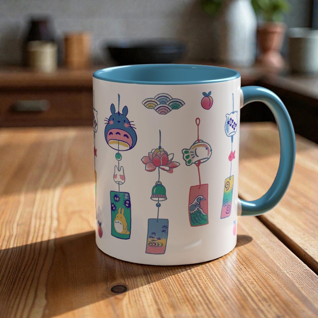 Studio Ghibli Inspired Totoro Wind Chime Ceramic Coffee Mug, Anime ...