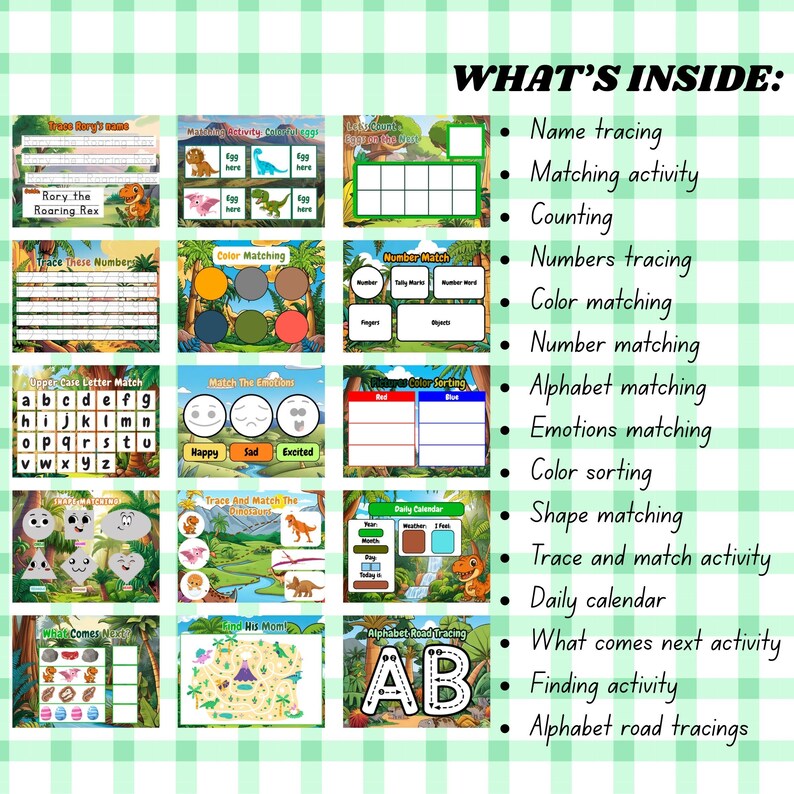 Dino Busy Book Printable for Kids | 73 Pages Dinosaur Themed Workbook ...