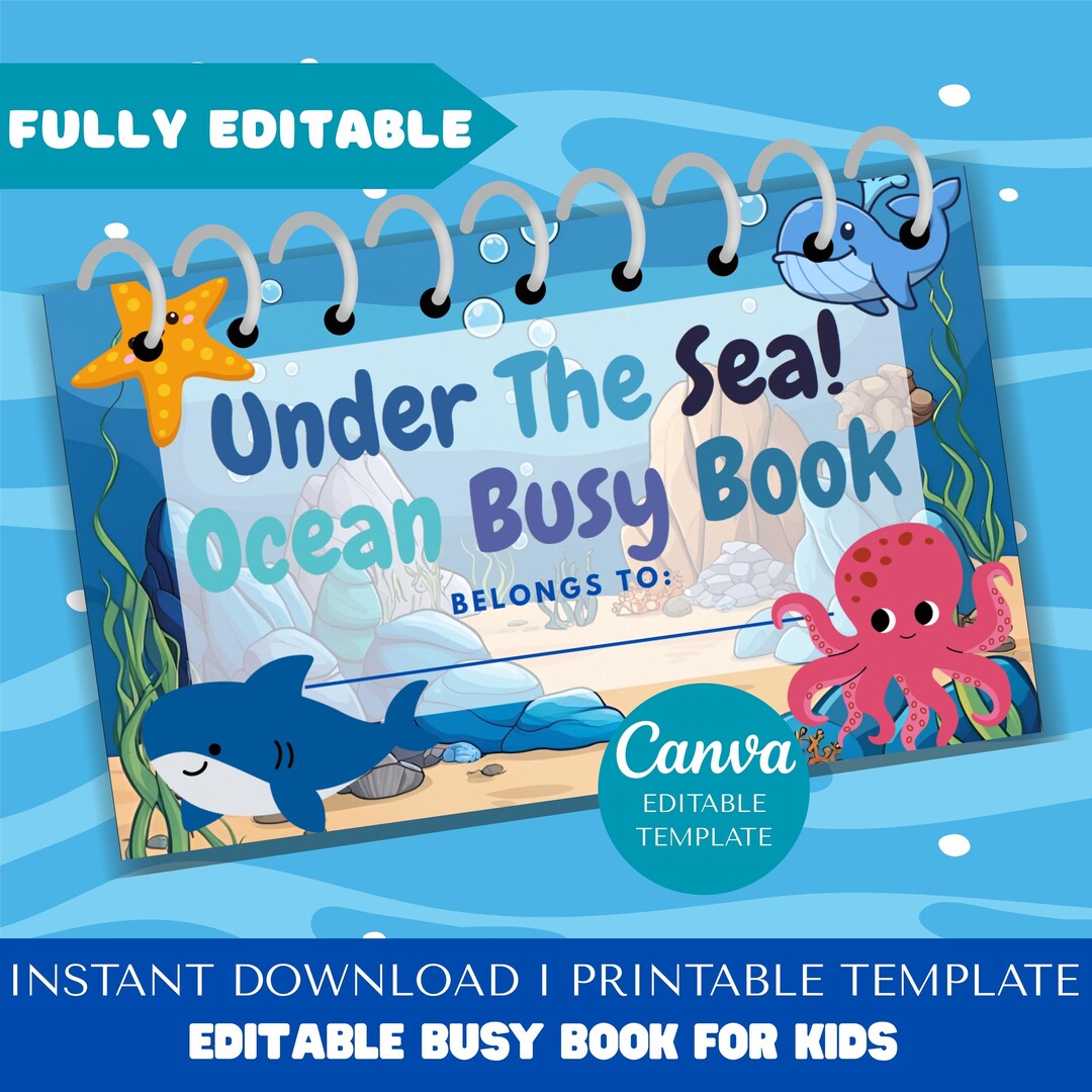 Under the Sea Ocean Busy Book Printable | 90 Pages Toddler Activity ...