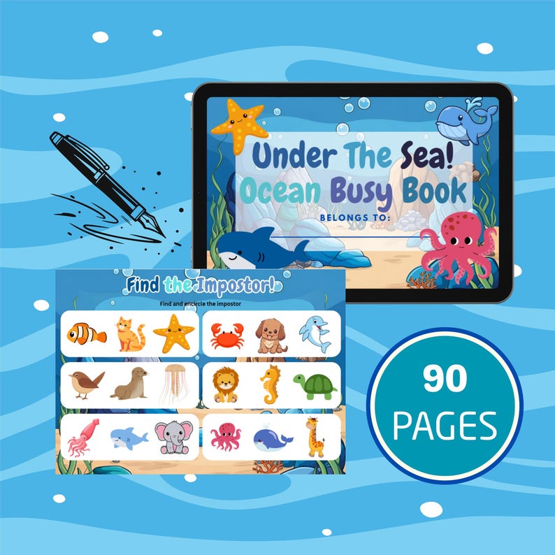 Under the Sea Ocean Busy Book Printable | 90 Pages Toddler Activity ...