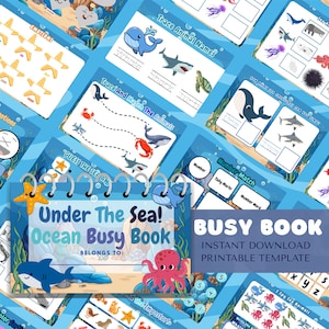 Under the Sea Ocean Busy Book Printable | 90 Pages Toddler Activity ...