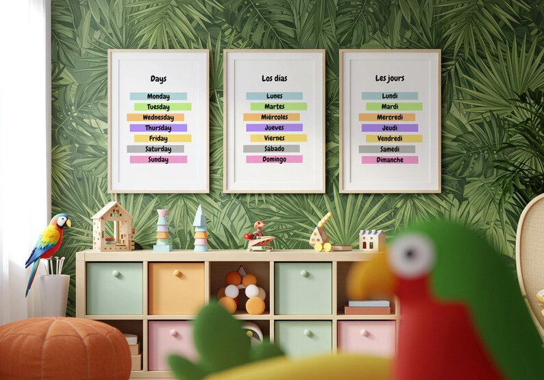 HUGE 70-poster Trilingual Educational Bundle (english, Spanish, French ...