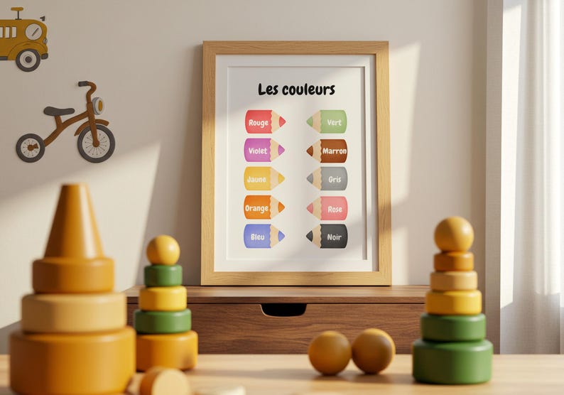 Trilingual Color Learning Poster Set, Digital Download (english ...