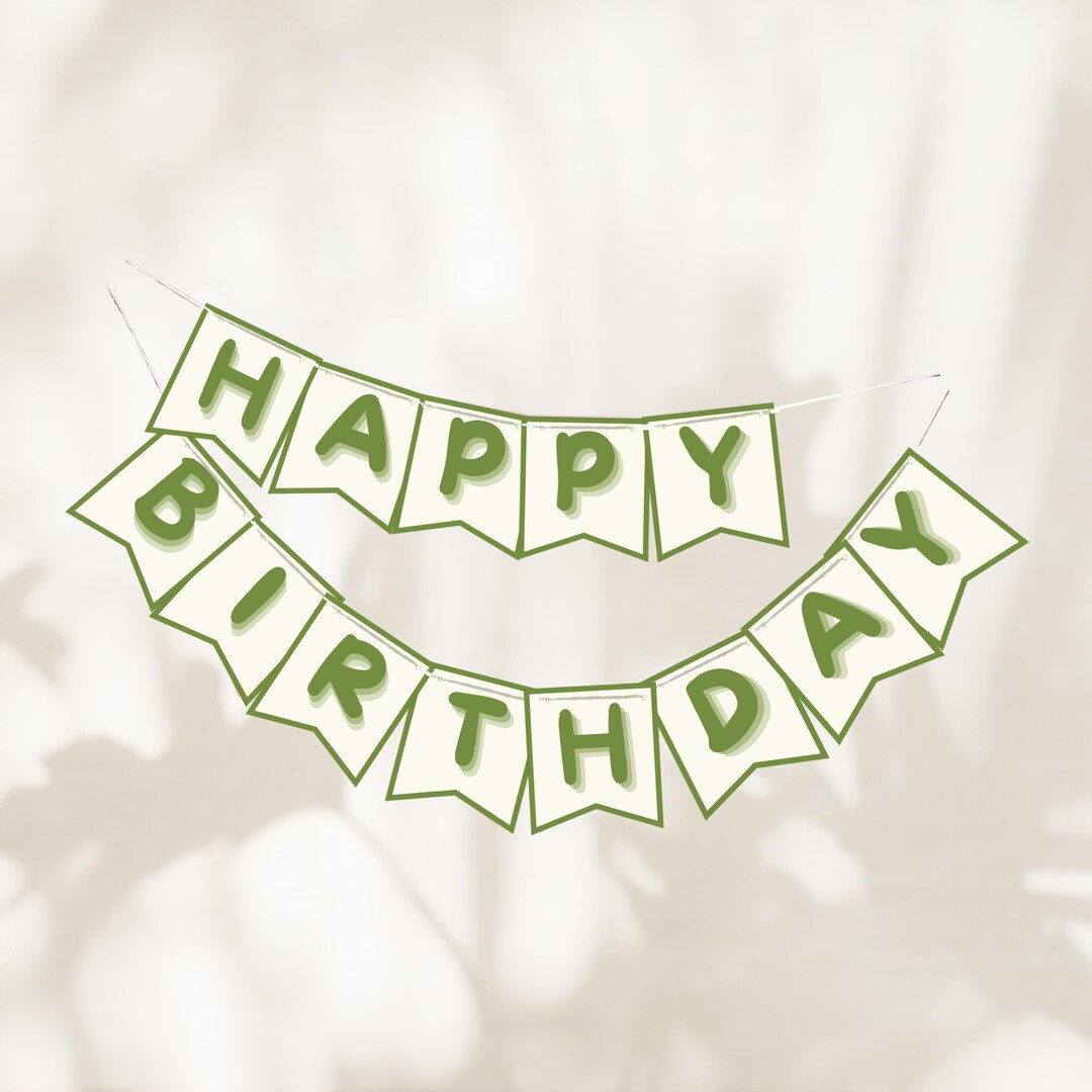 Dinosaur Garland for Children's Birthday – Customizable Canva Template ...