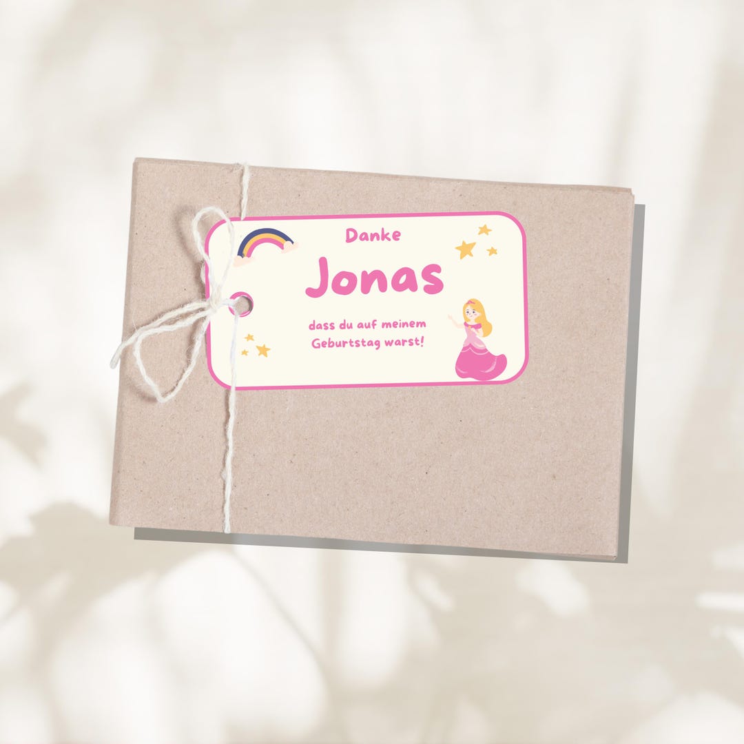 Princess Name Tags Children's Birthday – Customizable Canva Template ...