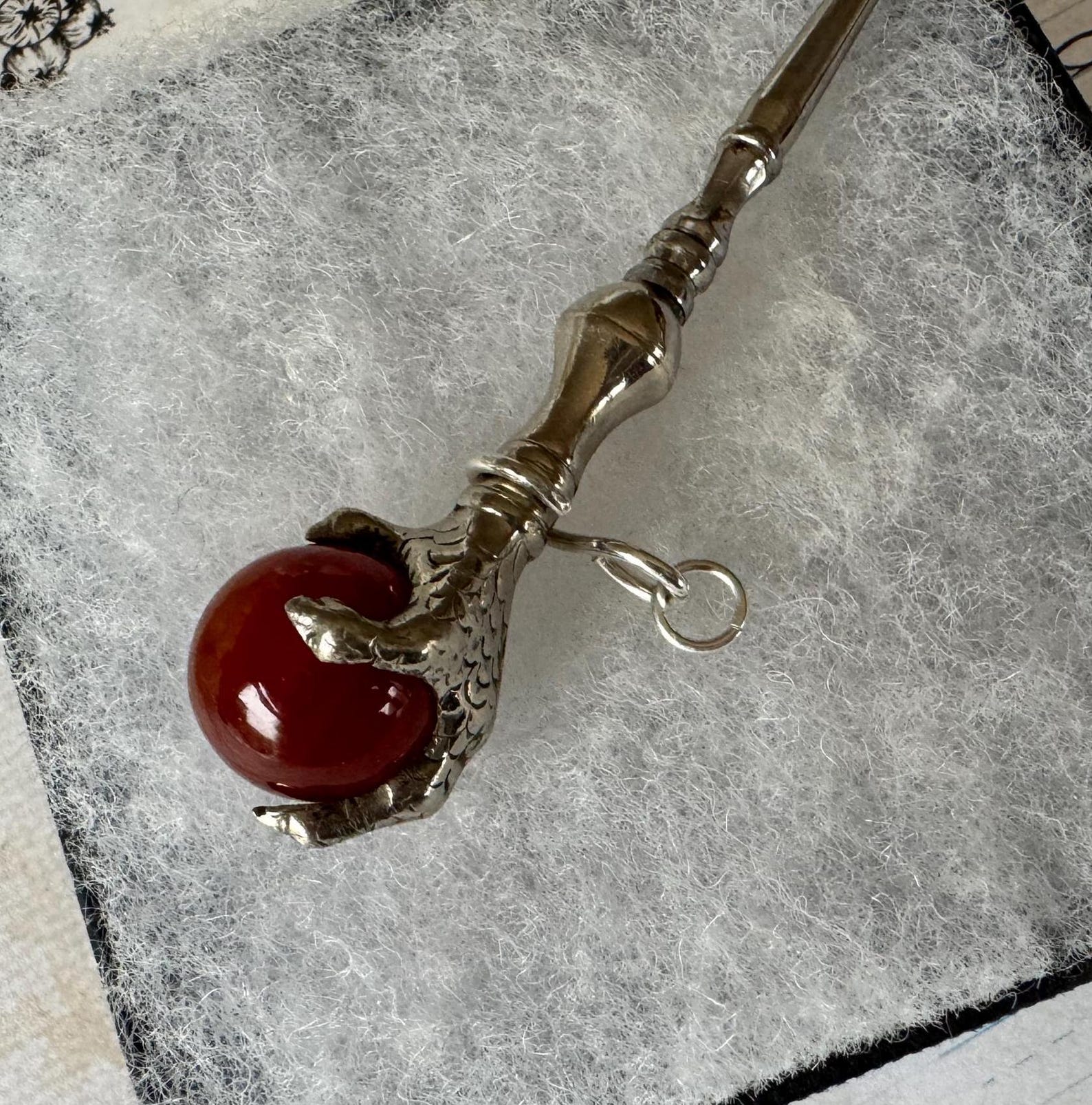 Antique Victorian Scottish Silver Carnelian Grouse Claw Button Hook ...