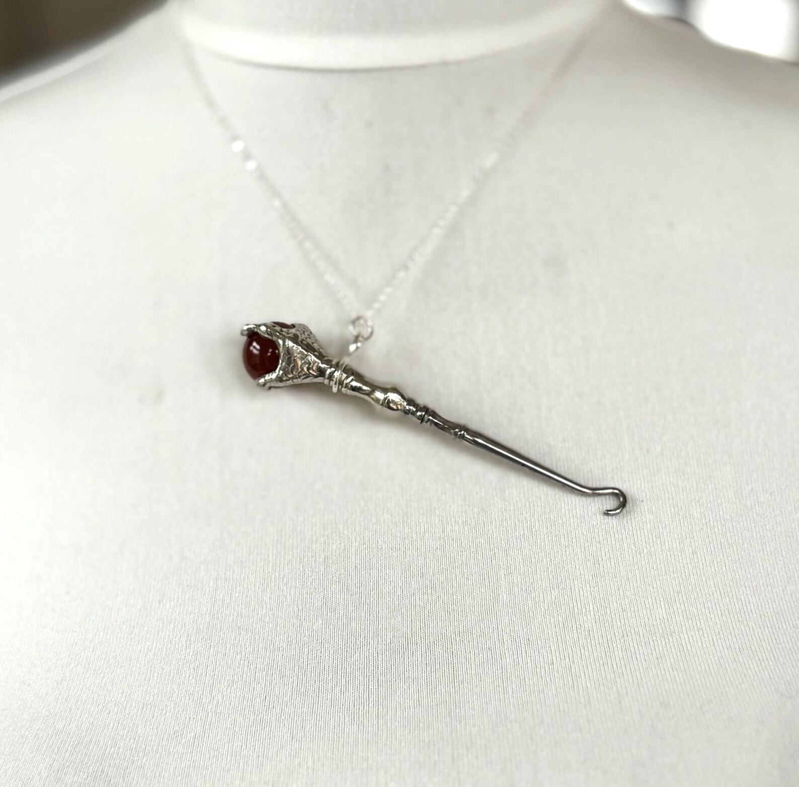 Antique Victorian Scottish Silver Carnelian Grouse Claw Button Hook ...