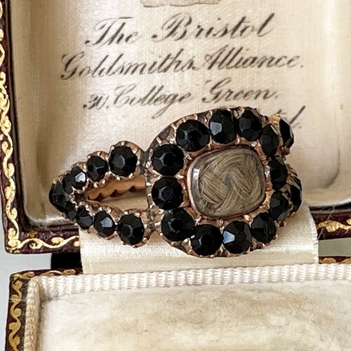 Antique Georgian Mourning Ring With Black Melanite Garnet - Etsy