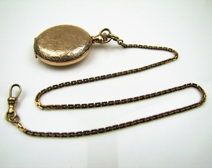 Antique 10K Gold Pocket Watch Chain. 14 Single Albert. American Boston ...