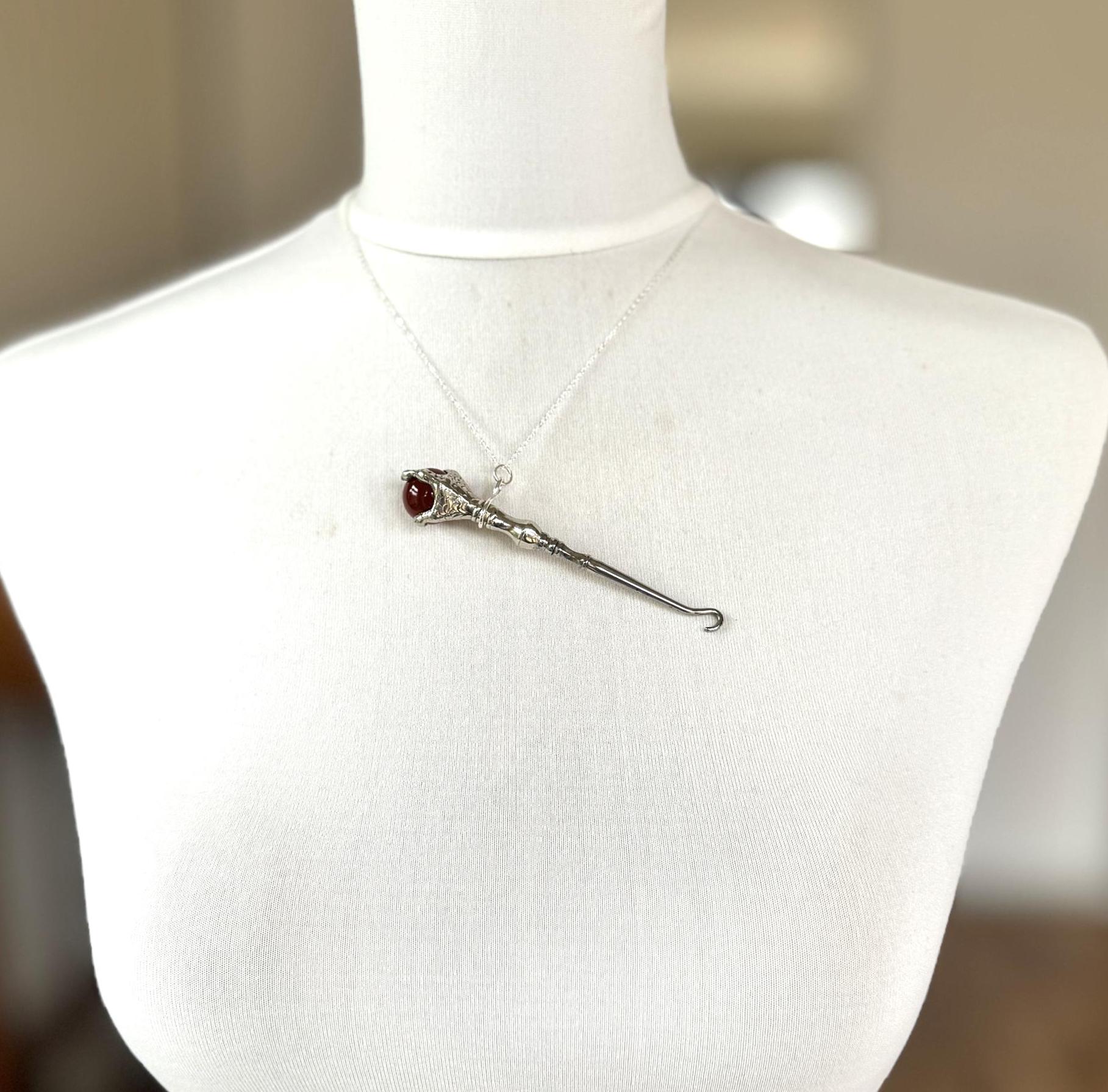 Antique Victorian Scottish Silver Carnelian Grouse Claw Button Hook ...