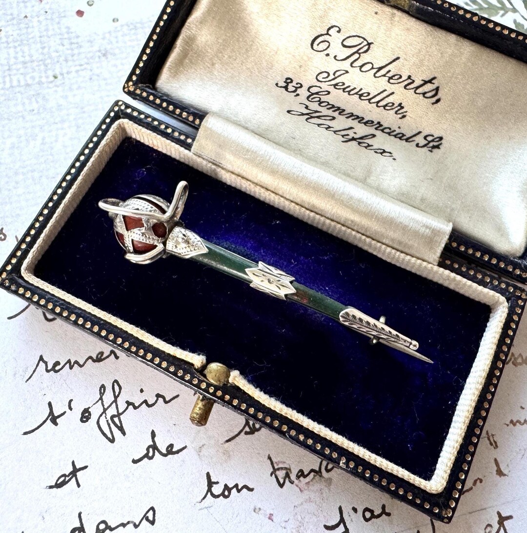 Antique Scottish Bloodstone & Carnelian Sterling Silver Sword Brooch ...