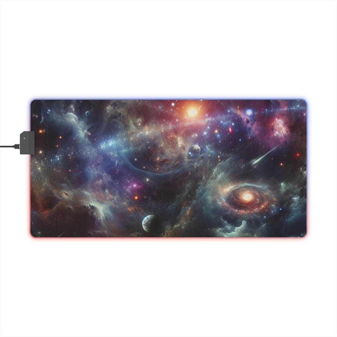 Cosmic RGB LED Gaming Mouse Pad: Space Desk Decor - Etsy
