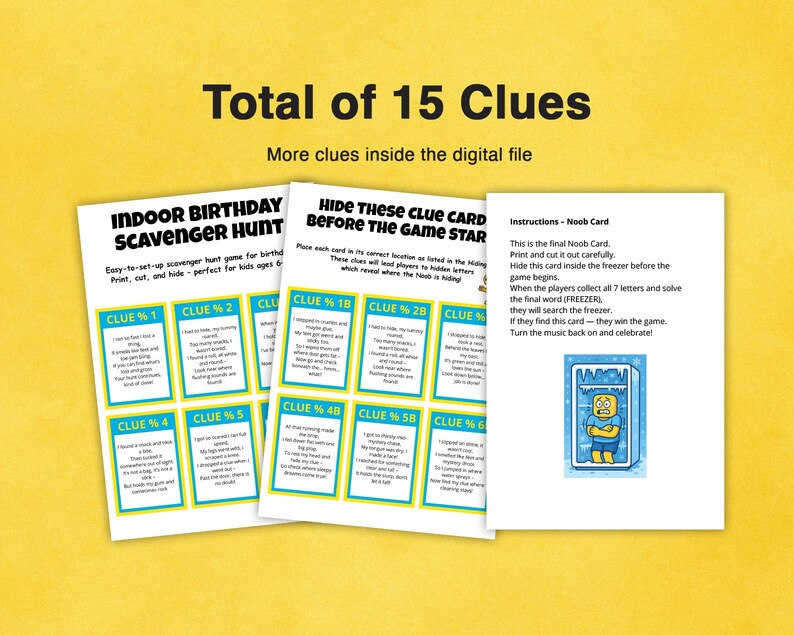 Birthday Scavenger Hunt for Kids – Printable Indoor Party Game With ...