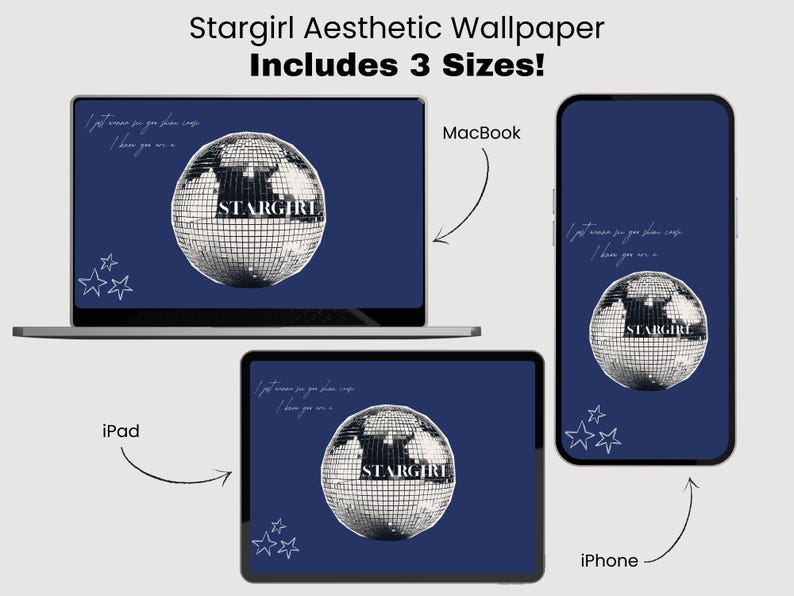 STARGIRL Disco Wallpaper Set – Aesthetic Digital Backgrounds for Iphone ...