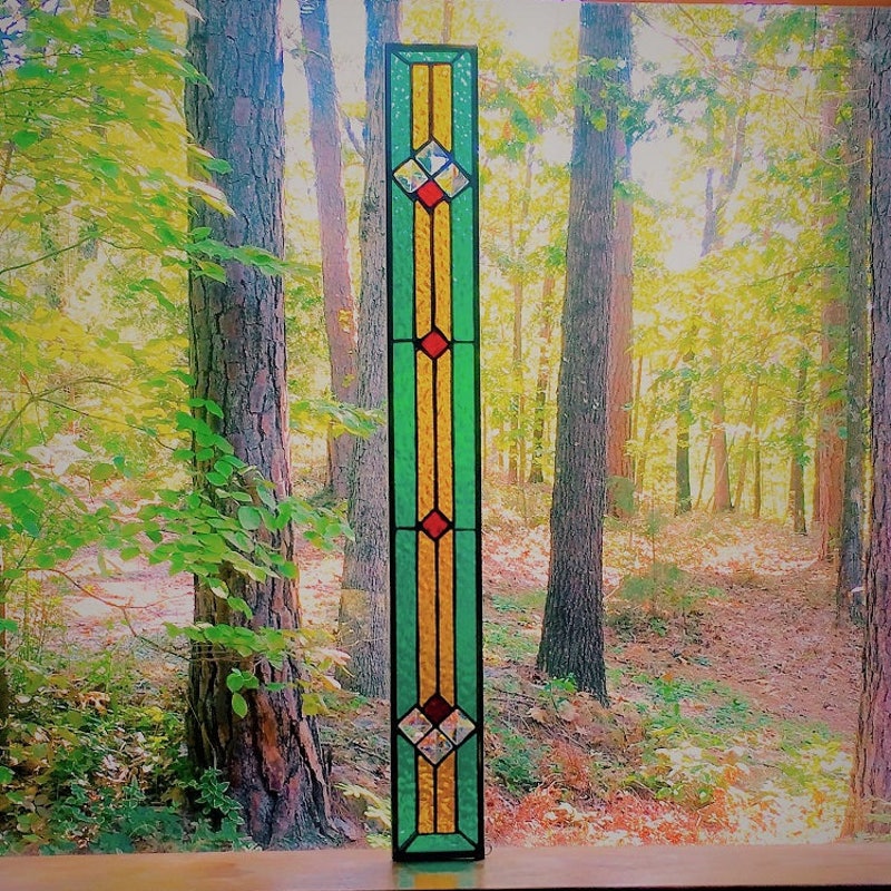 Horizontal Stained Glass Hanging - Etsy