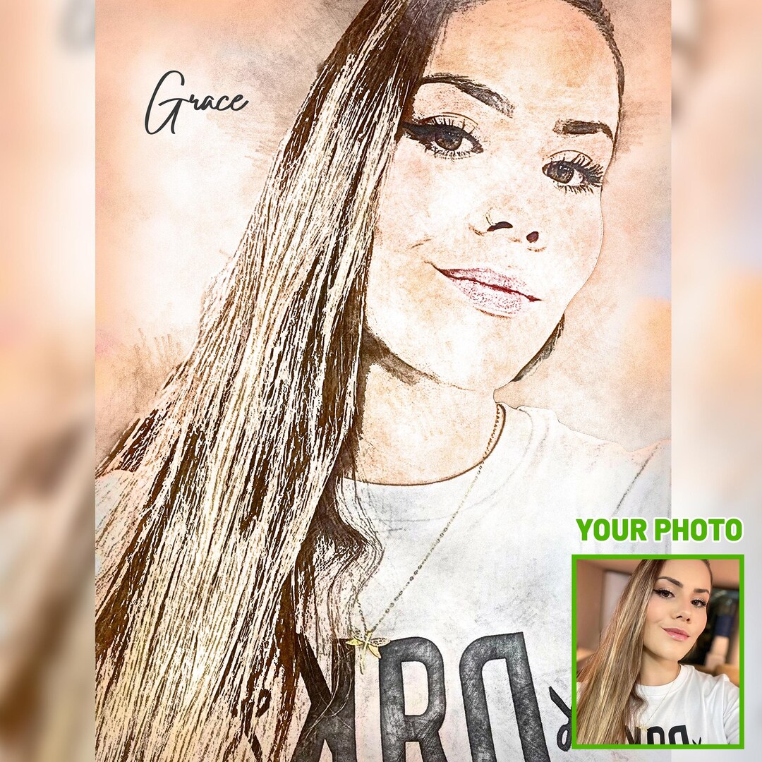 Personalized Gift | Custom Sketch | Portrait Drawing From Photo ...