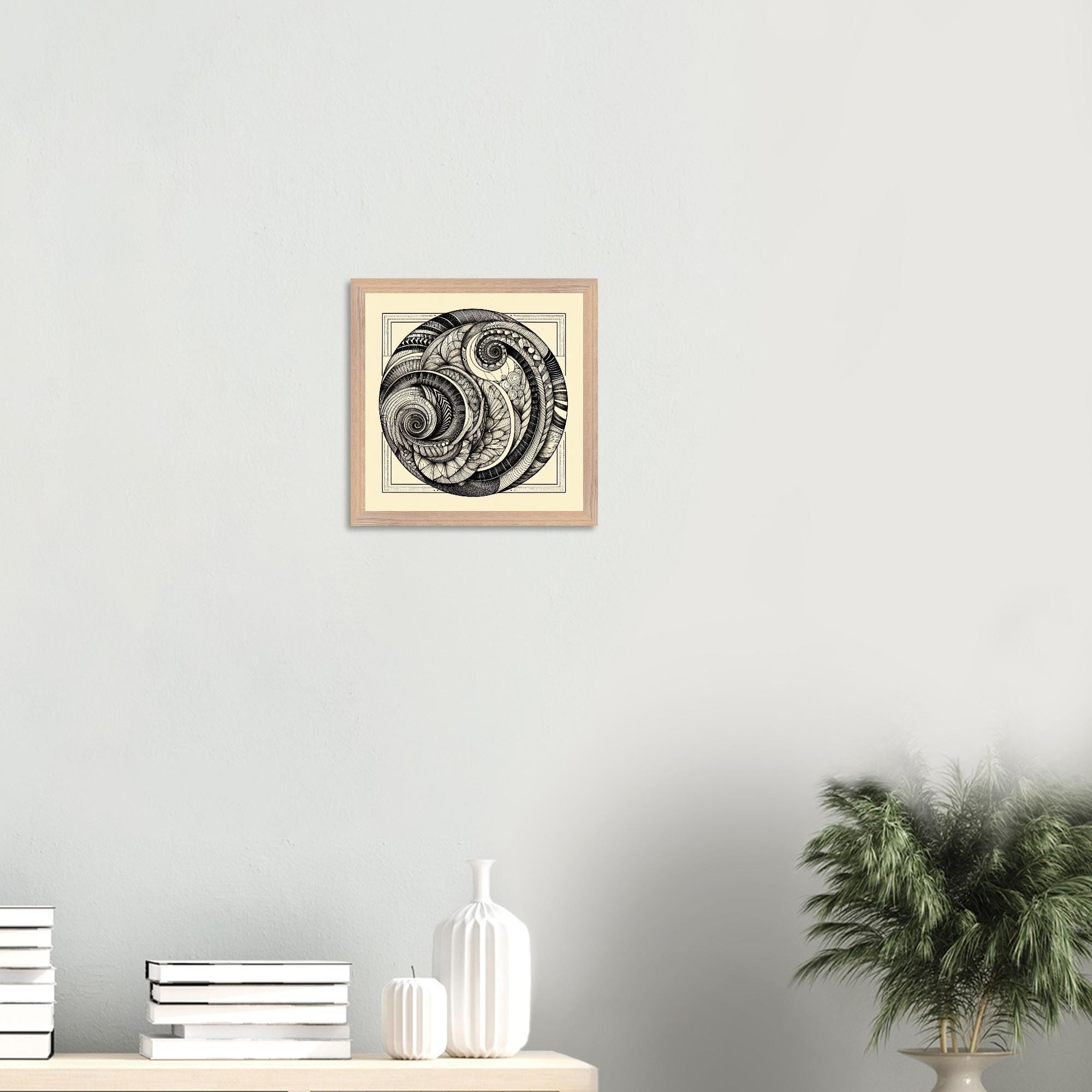 Spiral of Stillness | Abstract Line Art Print | Meditative Ink Drawing ...