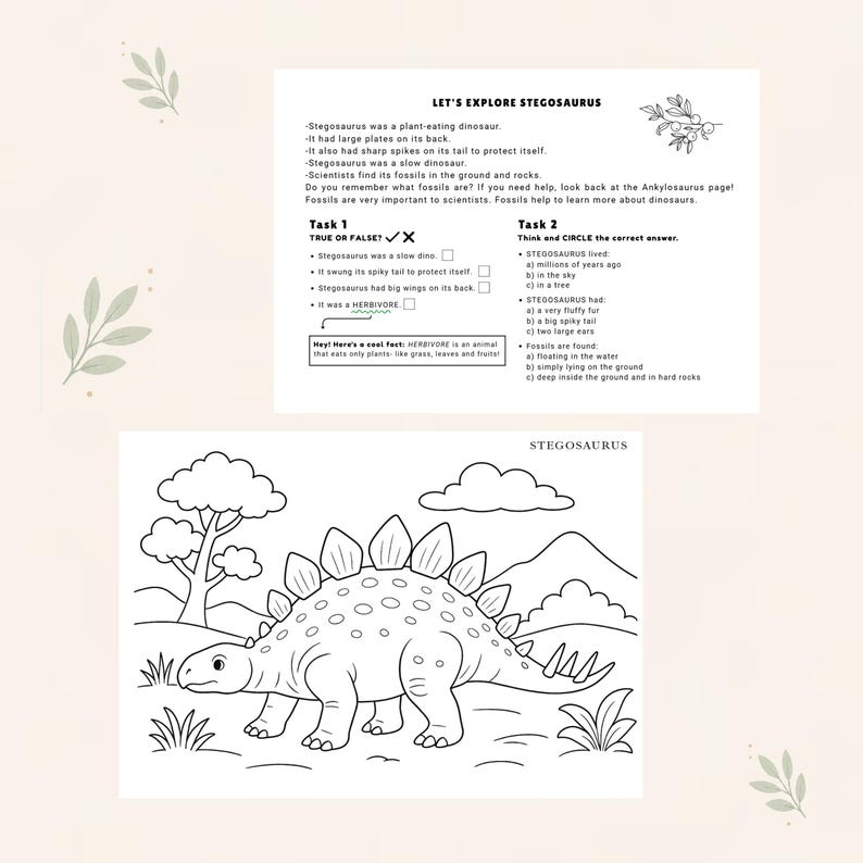 FULL Dinosaur Activity Pack for Kids, Educational Printable Worksheets ...
