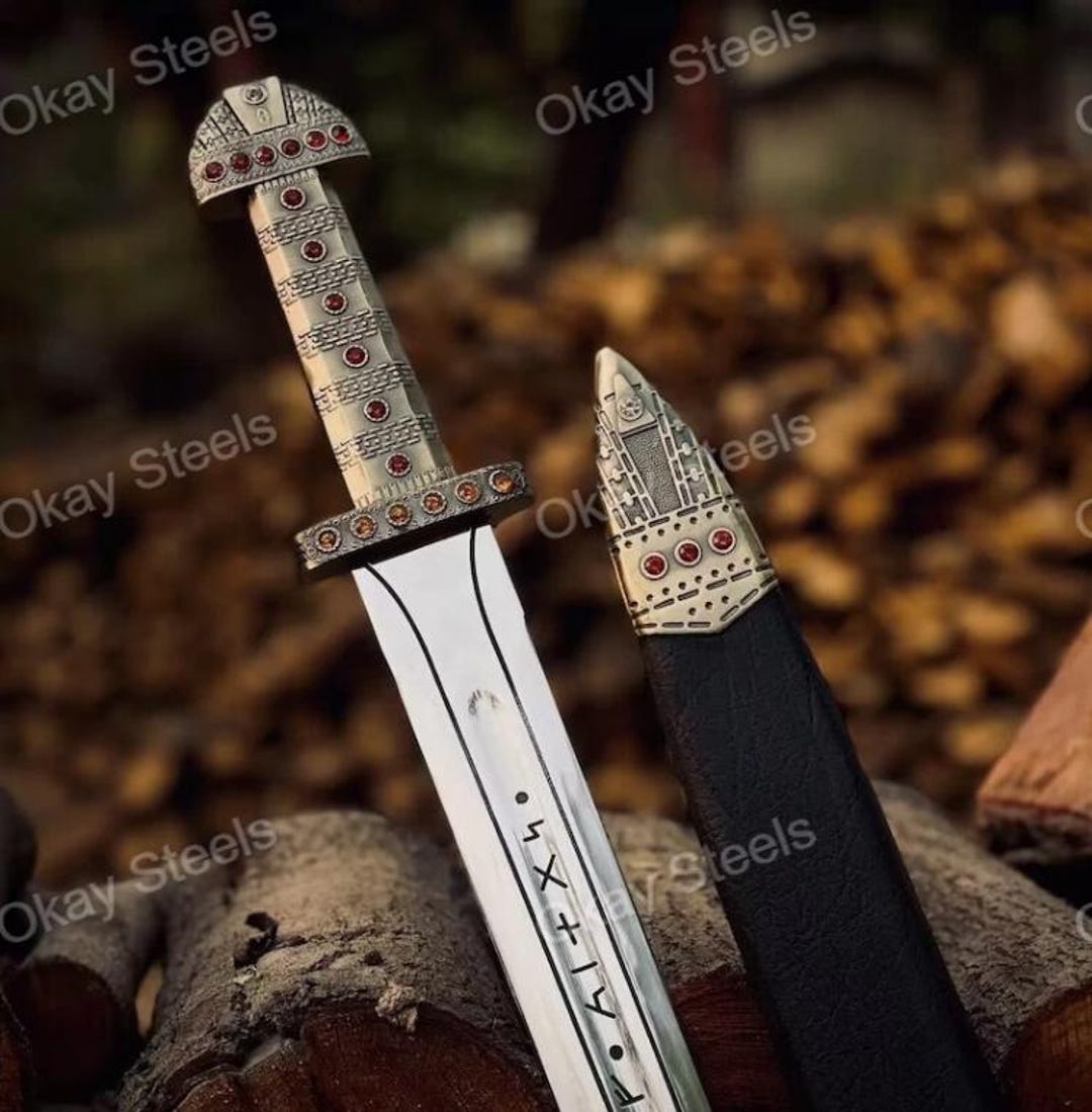 Handmade Ragnar Lothbrok Viking Sword – Medieval Replica With Leather ...
