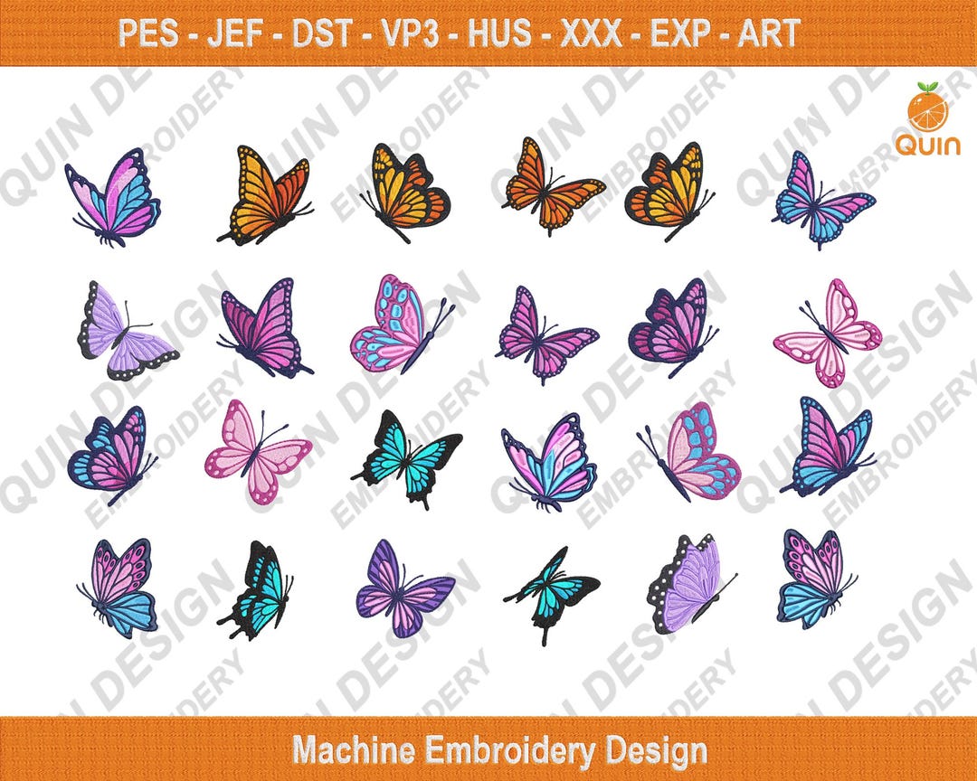 Butterfly Embroidery Design Set (digital Download) - Etsy