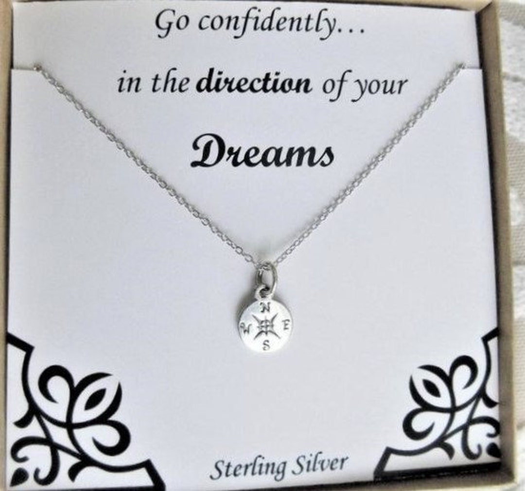 Compass Necklace With Graduation Card Graduation Gifts - Etsy