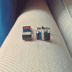 Stack of Book Cufflinks - Made to Order - Book Jewelry by Coryographies ...
