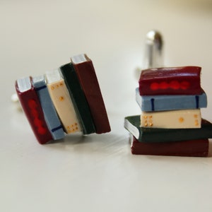 Stack of Book Cufflinks - Made to Order - Book Jewelry by Coryographies ...